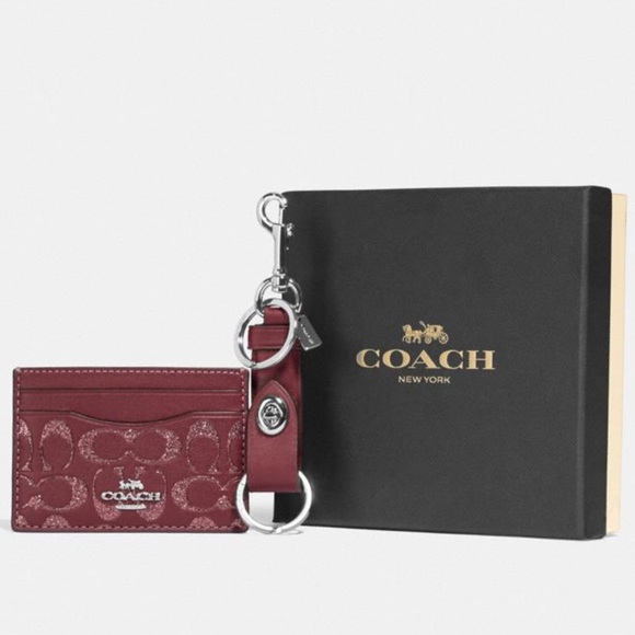 Coach | Accessories | Coach Boxed Card Case And Valet Key Fob Key Chain ...